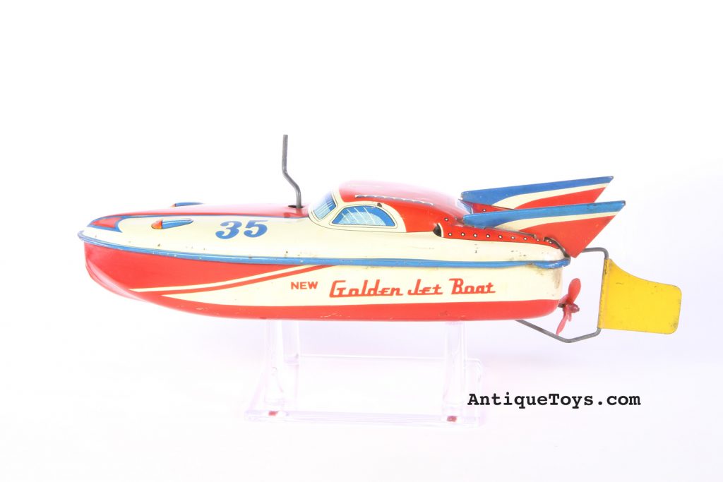 Japanese Tin Racing Boat Golden Jet Boat *SOLD* – AntiqueToys.com ...