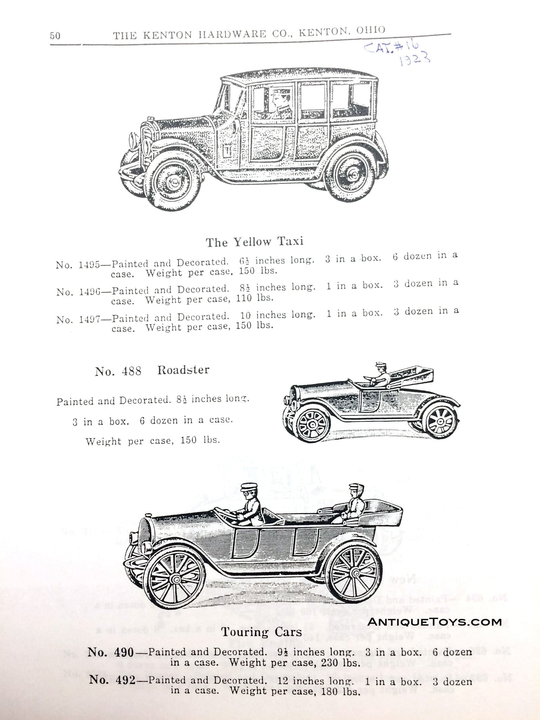 Kenton Large Cast Iron Open Air Touring Car *SOLD* – AntiqueToys.com ...