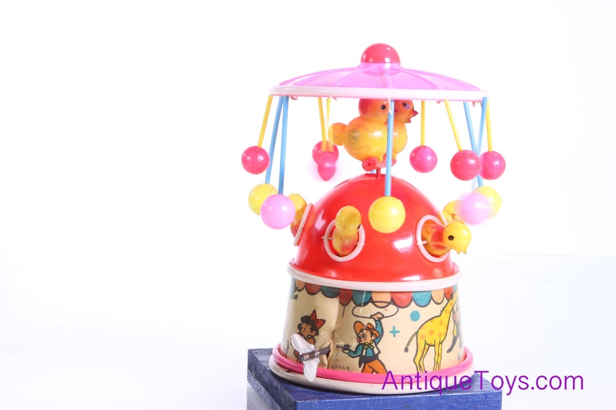 "Flameproof" Celluloid Merry-Go-Round from Japan *SOLD* - AntiqueToys ...