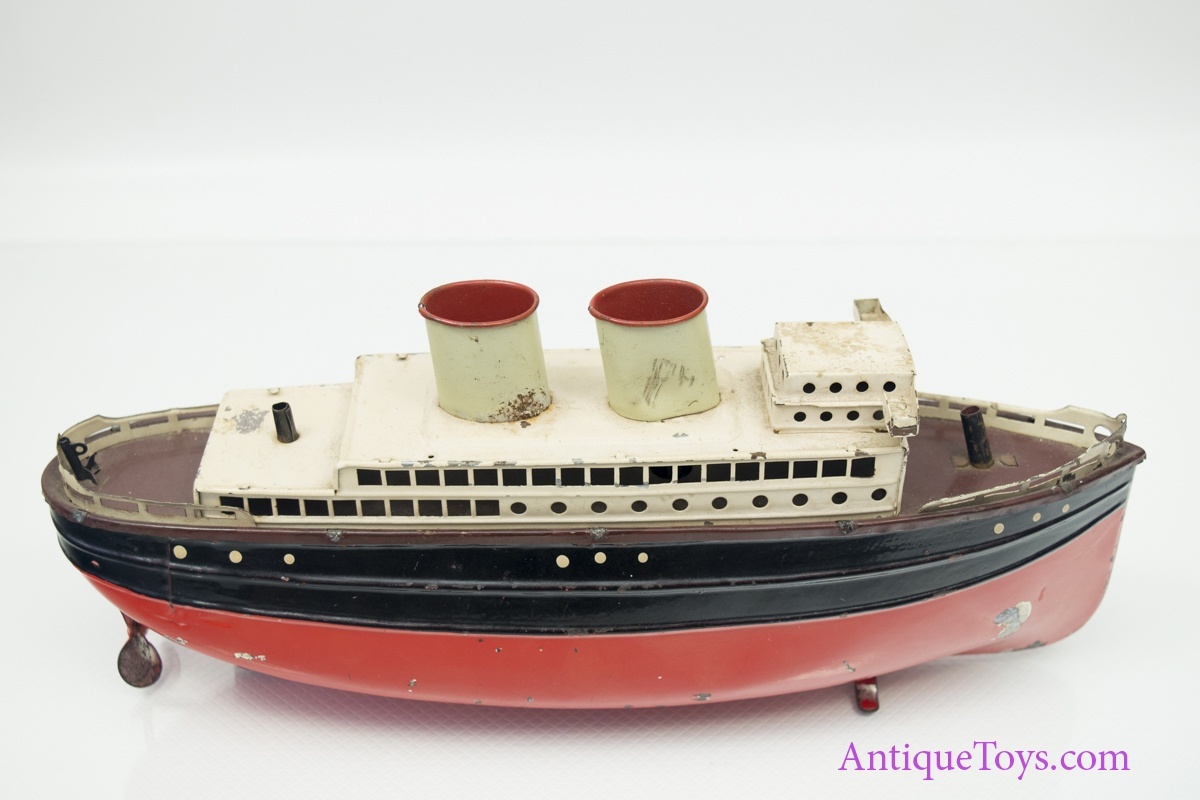 Post-War Fleischmann Ocean Liner Tin Wind Up *SOLD* - AntiqueToys.com ...