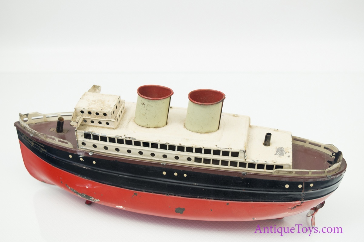 Post-War Fleischmann Ocean Liner Tin Wind Up *SOLD* - AntiqueToys.com ...
