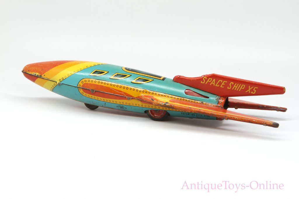 Vintage Masudaya Modern Toys (MT) Spaceship X-5 Japanese Tin ...
