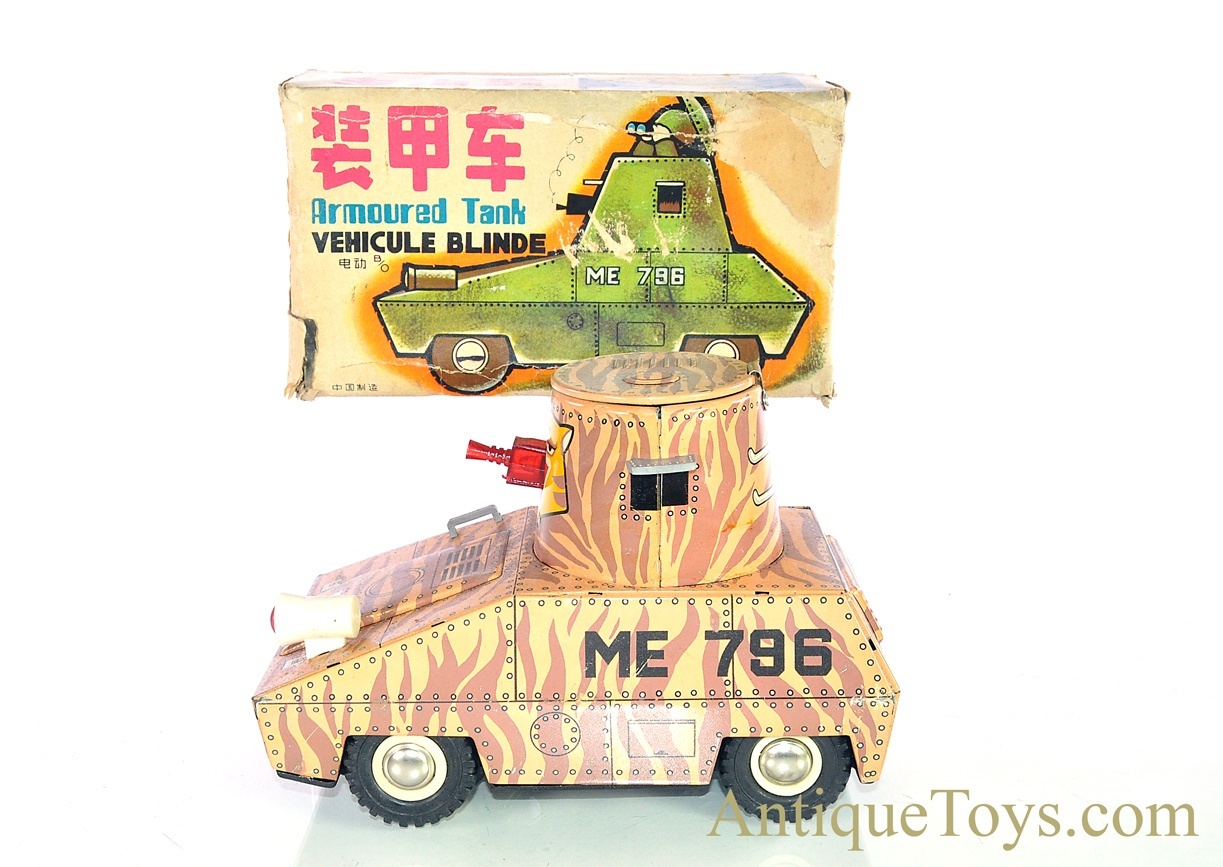 Vintage ca. 1970’s Chinese Battery Operated Tin Lithographed “Armoured ...