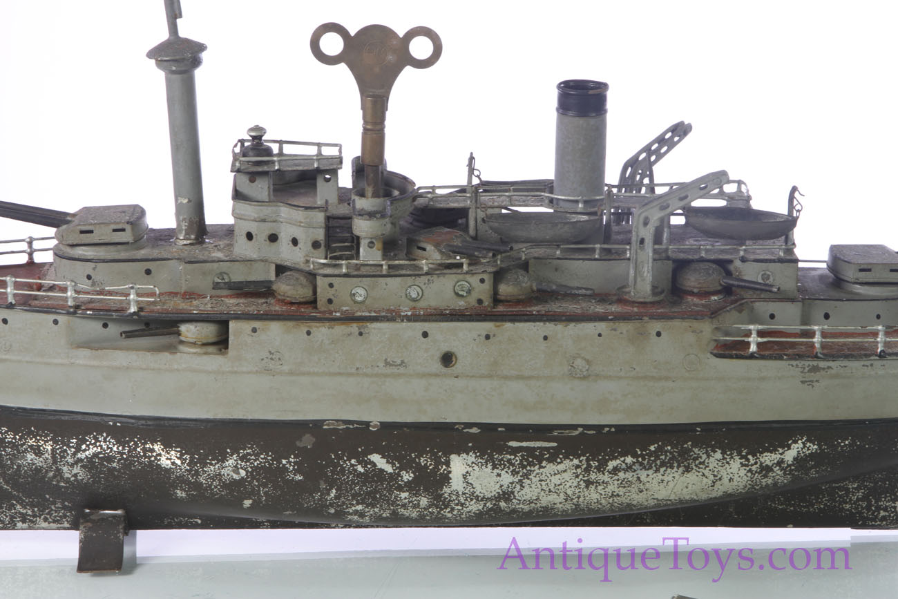 Fleischmann-Carette Battleship Tin Windup Boat *SOLD* – AntiqueToys.com ...