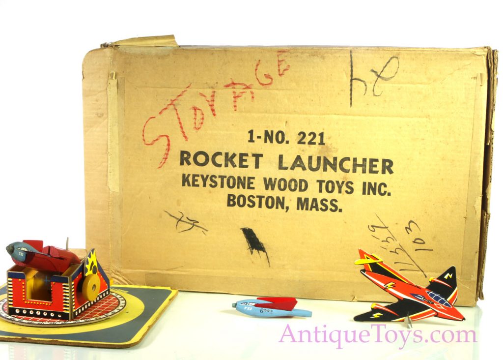 Keystone Space Toy Rocket Ship Set with Gun *SOLD* – AntiqueToys.com ...
