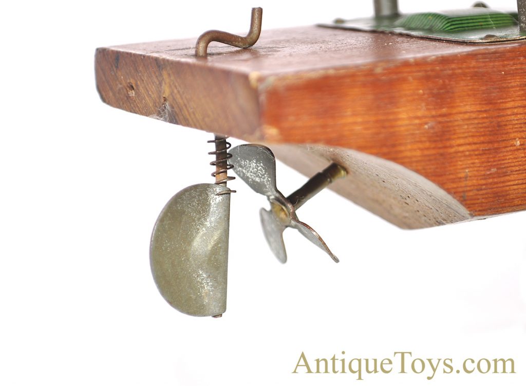 Liberty Playthings Windup Tin Lithograph and Wooden Fantail Launch Boat ...