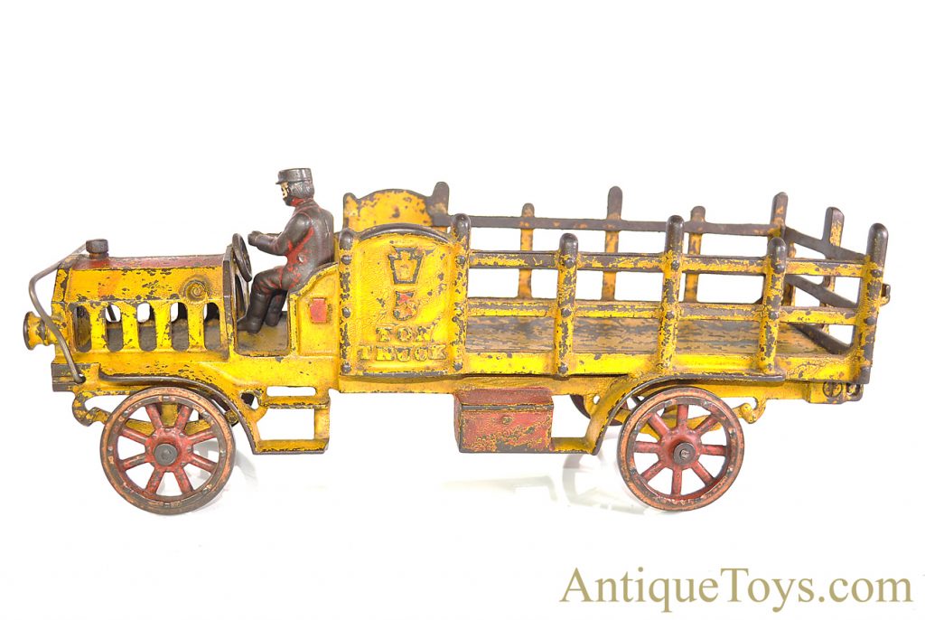 Hubley Yellow Cast Iron 5 Ton Truck Open Stake Delivery Truck for Sale ...
