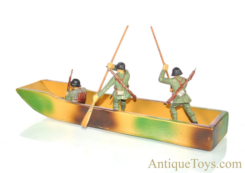 Elastolin Hausser Pontoon Boat Building Kit Group of Young Pioneer ...