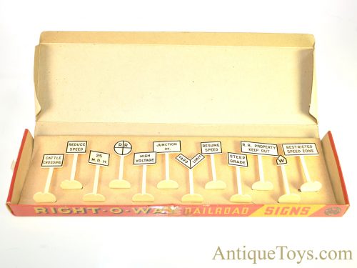 Marx Right-O-Way Railroad Signs Model Train Signs in Box for Sale ...