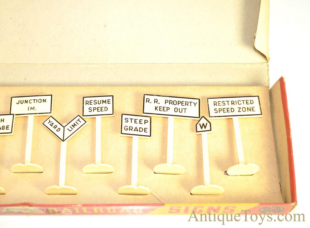 Marx Right-O-Way Railroad Signs Model Train Signs in Box for Sale ...