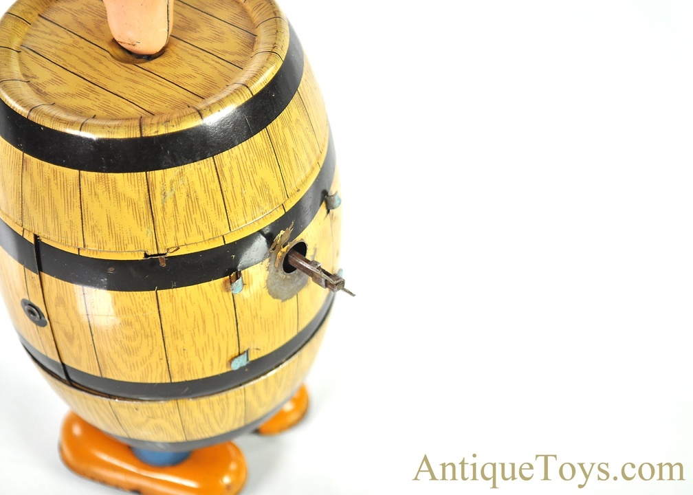 J. Chein Tin Lithographed Windup “Popeye Barrel Walking Toy” *SOLD ...