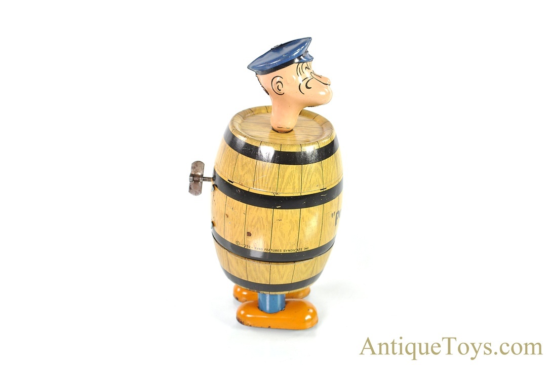 J. Chein Tin Lithographed Windup “Popeye Barrel Walking Toy” *SOLD ...