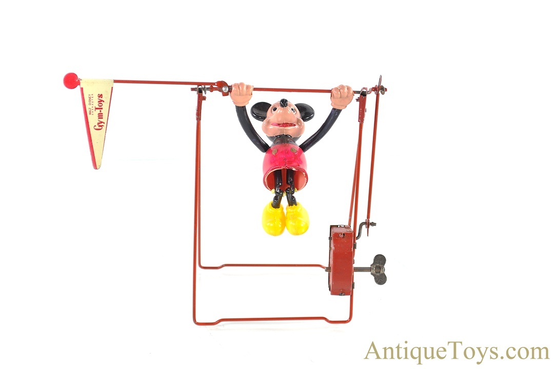 Linemar Marx Tin Lithographed Windup Walt Disney Mickey Mouse “Gym Toys ...