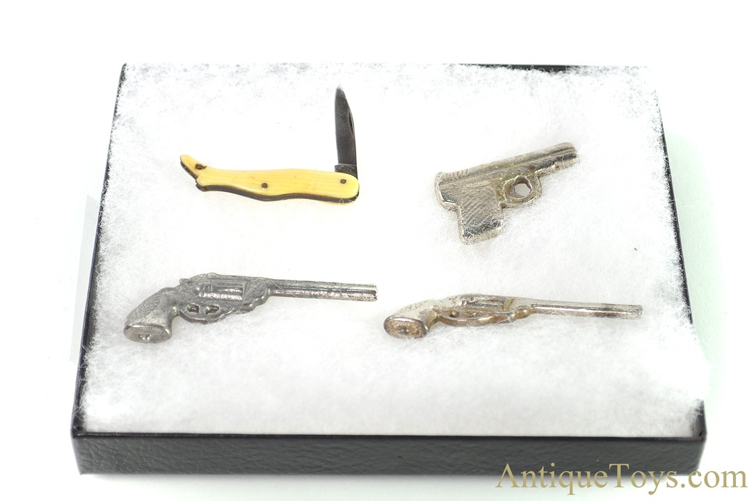 Lot of 4 Miniature Weapons in Display Case for Sale - AntiqueToys.com ...