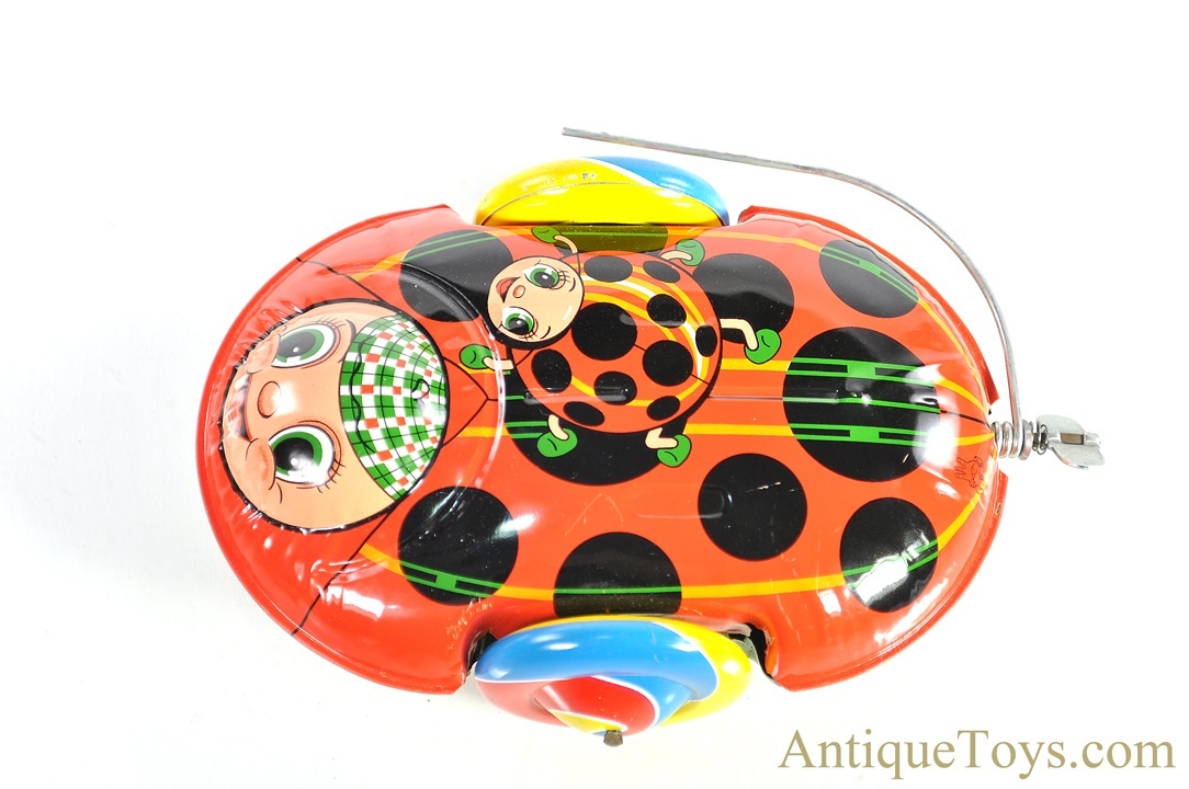 TPS Toplay, Ltd. Tin Lithographed Windup “Mechanical Flip-Over Lady Bug ...