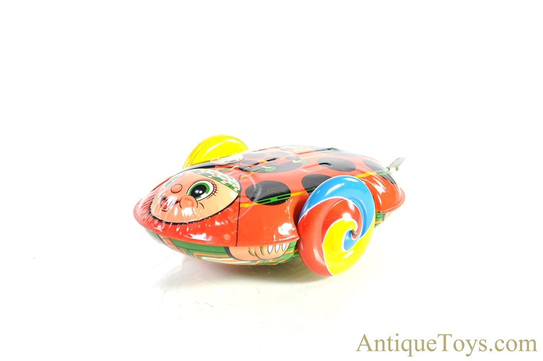 TPS Toplay, Ltd. Tin Lithographed Windup “Mechanical Flip-Over Lady Bug ...