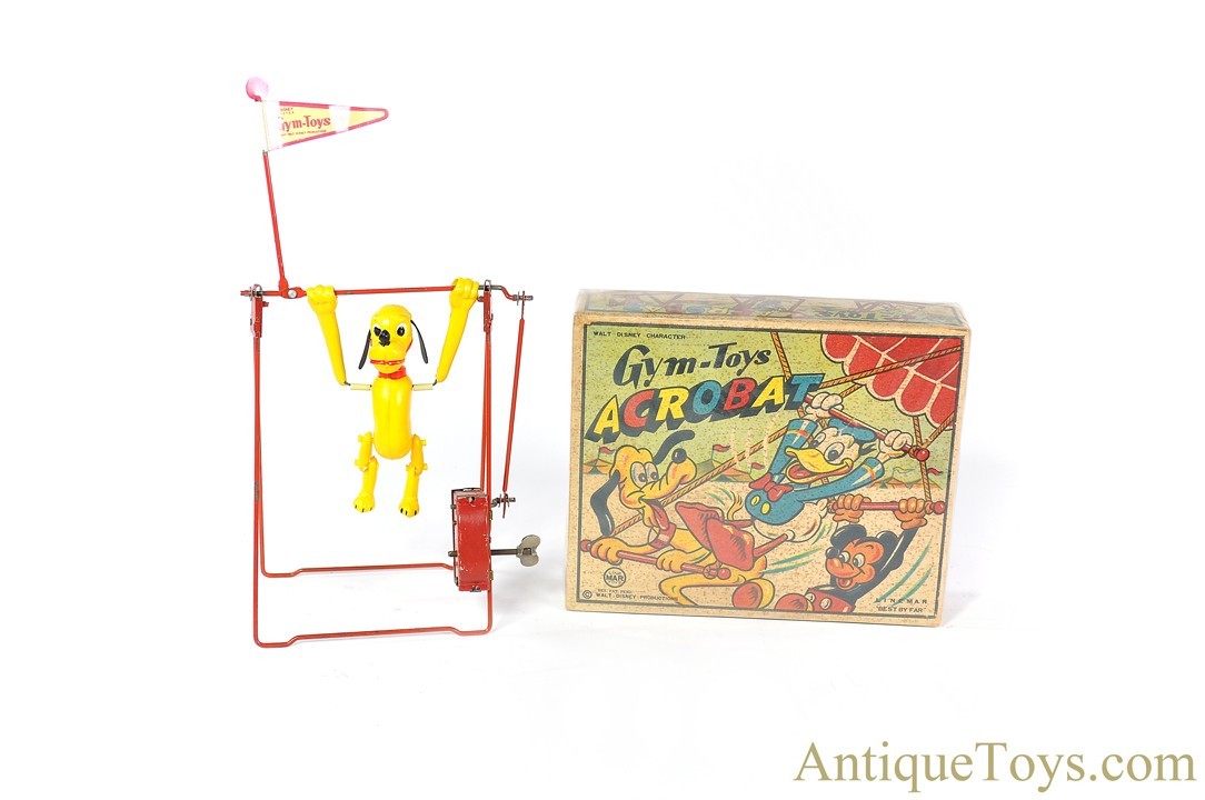 Linemar Marx Tin Lithographed Windup Walt Disney Pluto “Gym Toys ...
