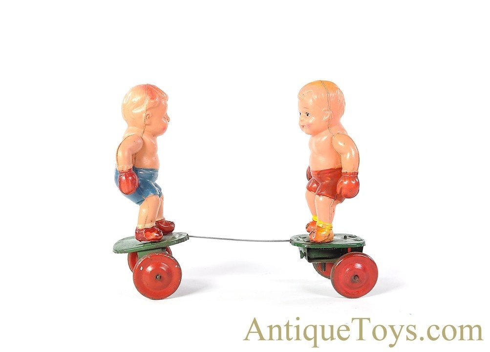 Japanese Tin Windup Celluloid Boxers & Tin Windup Celluloid Boy on ...