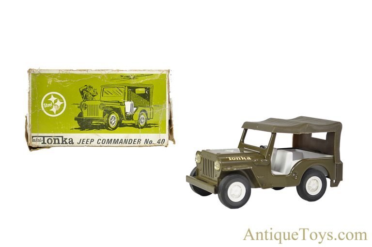 Tonka Toys Pressed Steel No. 40 Mini Tonka Military Jeep Commander with ...
