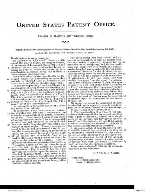 Harris Toy Co. ca. 1895 Cast Iron Donkey Stake Wagon *SOLD ...