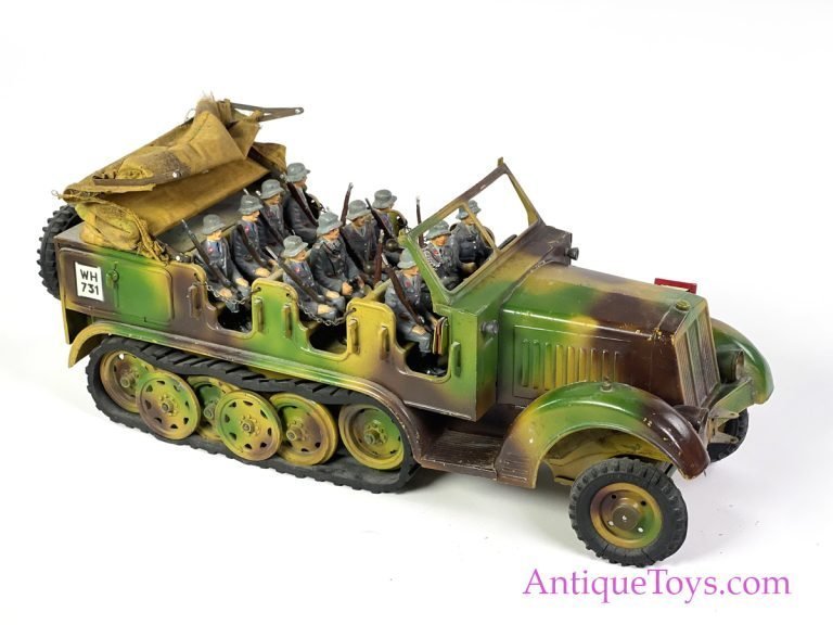 Hausser-Elastolin Tin Hand Painted Battery Operated Large Half Track ...