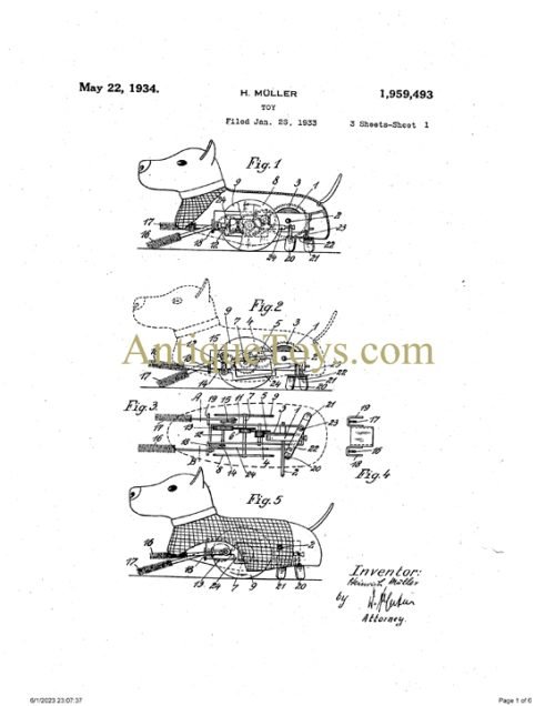Marx ca. 1930s Tin Lithographed Windup “Wee Scottie” and Flocked “Wee ...