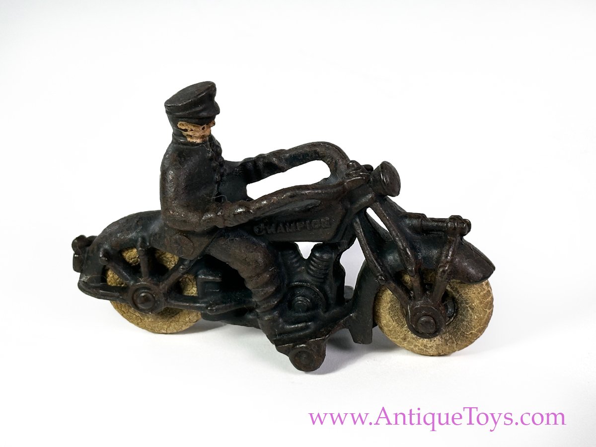 Champion Cast Iron Motorcycle *SOLD* - AntiqueToys.com - Antique Toys ...
